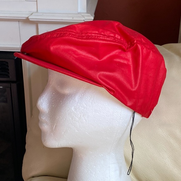 Accessories | Vintages Red Flat Cap Newsboy Cabbie Hat Cap | Poshmark